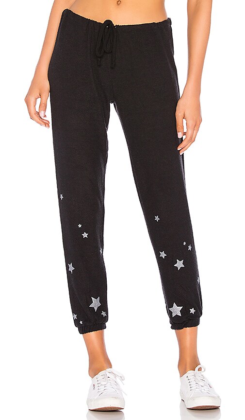 Chaser Starry Night Drawstring Pant in True Black | REVOLVE