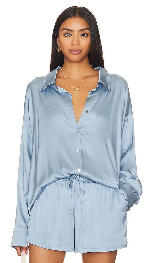 Chaser Capri Button Down in Blue Grotto | REVOLVE