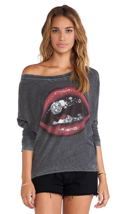 Chaser Diamond Lips Tee in Black | REVOLVE