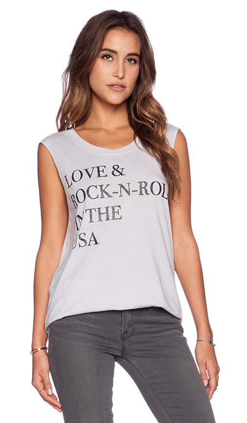 Chaser Love and Rock-N-Roll Tee in Cloud | REVOLVE