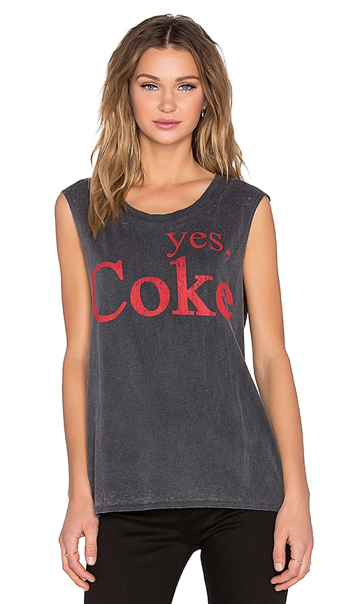 Chaser Coca Cola "Yes Coke" Tee in Vintage Black | REVOLVE