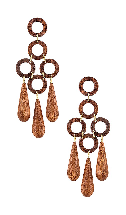 Cult Gaia Bibi Small Earrings in Chestnut | REVOLVE