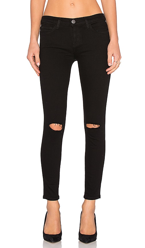 Current/Elliott The Stiletto in Jet Black Knee Destroy | REVOLVE