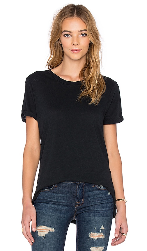 Current/Elliott The Rolled Sleeve Tee in Black Beauty | REVOLVE