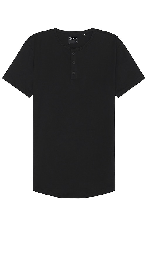 Cuts Ao Henley Curve-hem Tee in Black | REVOLVE