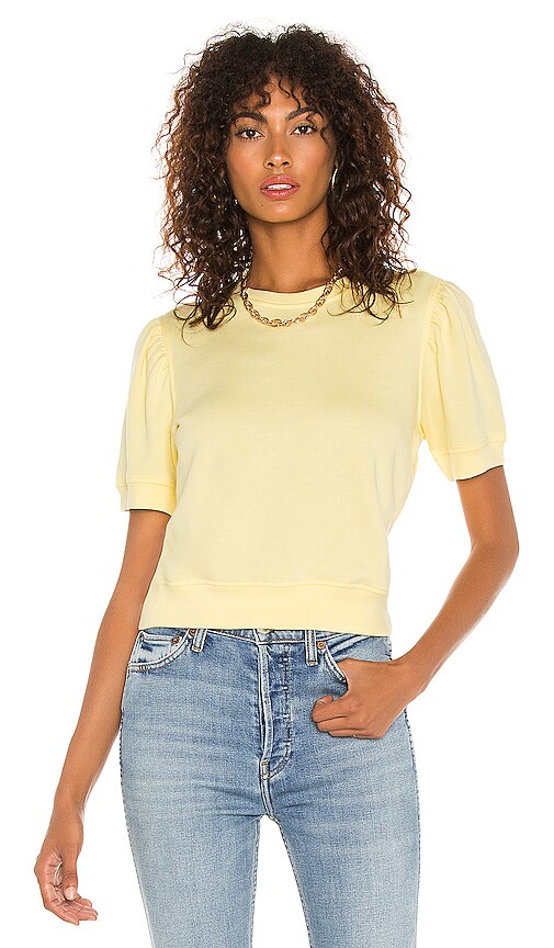 David Lerner Jade Puff Sleeve Top in Lemon | REVOLVE
