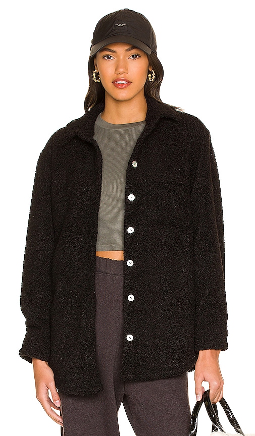 DONNI. Sherpa Shacket in Jet | REVOLVE