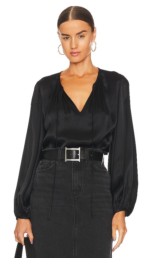 Diane von Furstenberg New Freddie Blouse in Black | REVOLVE
