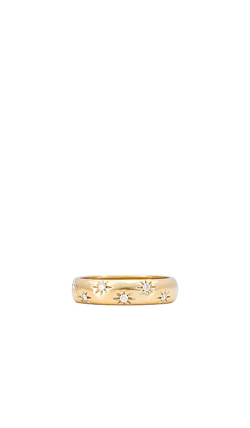 EF COLLECTION Diamond Starburst Bubble Ring in Yellow Gold | REVOLVE