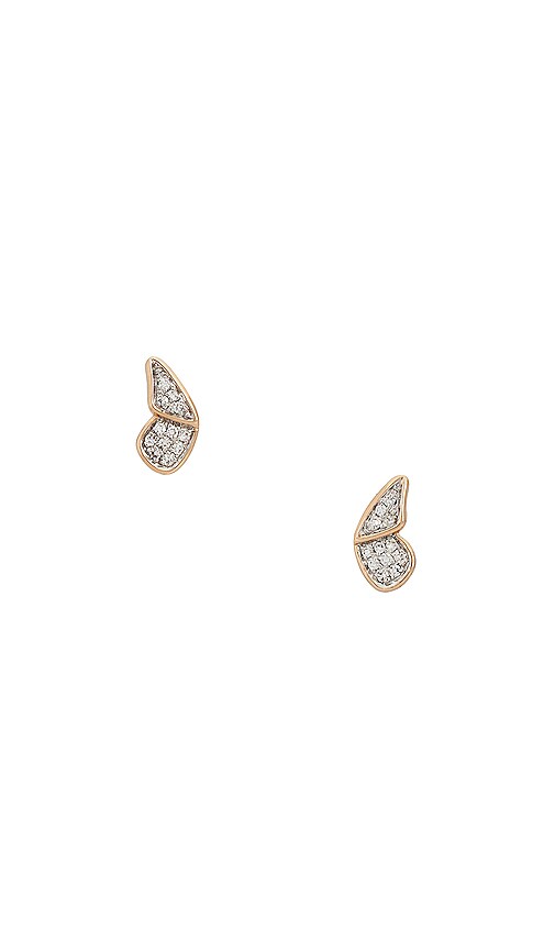 EF COLLECTION Diamond Flutter Stud Set in 14k Yellow Gold | REVOLVE
