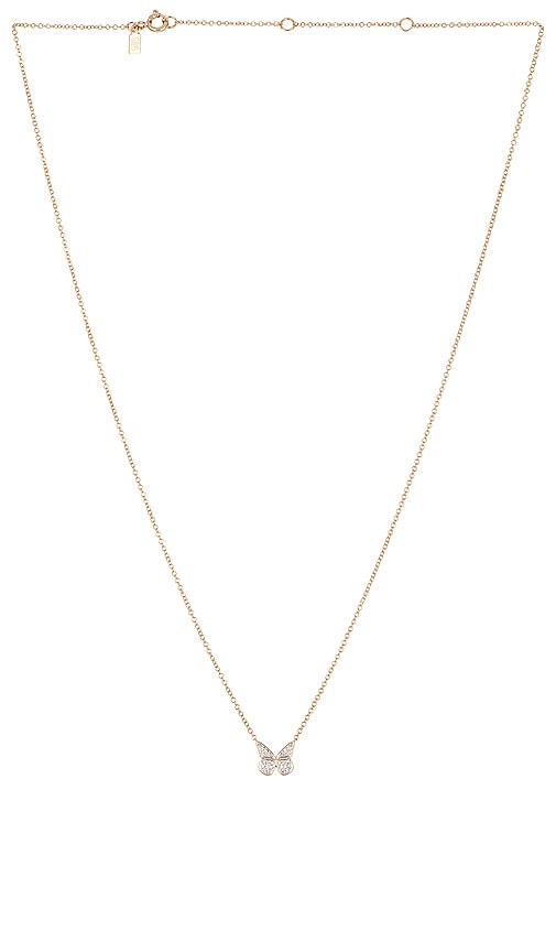 EF COLLECTION Diamond Flutter Necklace in 14k Yellow Gold | REVOLVE
