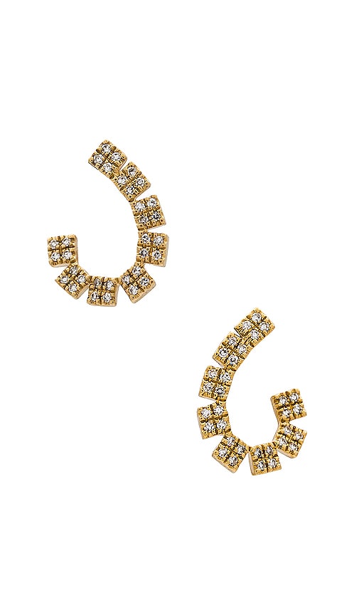 EF COLLECTION Diamond Double Row Wrap Earrings in 14k Yellow Gold | REVOLVE