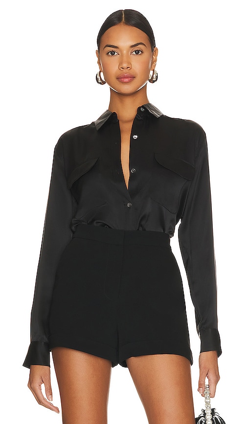 Equipment Signature Shirt in True Black | REVOLVE