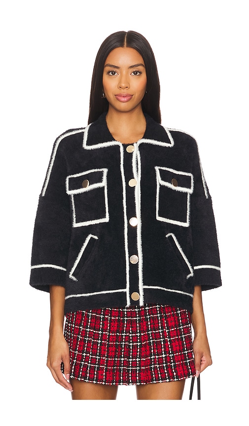 Essentiel Antwerp Galena Furry Knitted Jacket in Black | REVOLVE