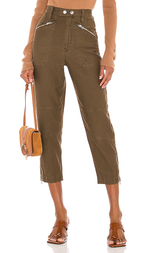 FRAME Moto Zip Pant in Washed Army | REVOLVE