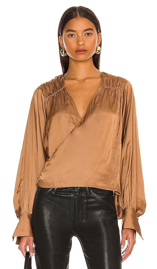 FRAME Crossover Top in Bronze | REVOLVE