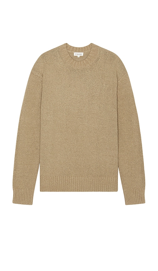 FRAME Rib Crewneck Sweater in Light Brown | REVOLVE