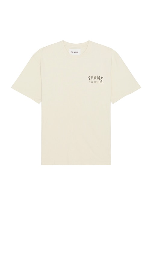 FRAME Vintage Print Short Sleeve Tee in Washed Cream | REVOLVE