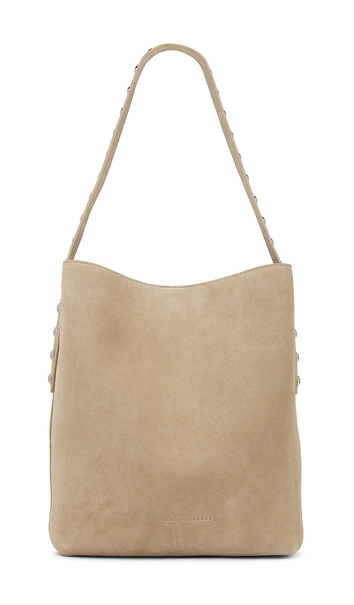 Freda Salvador Cala Tote in Stucco Suede With Silver Studs | REVOLVE