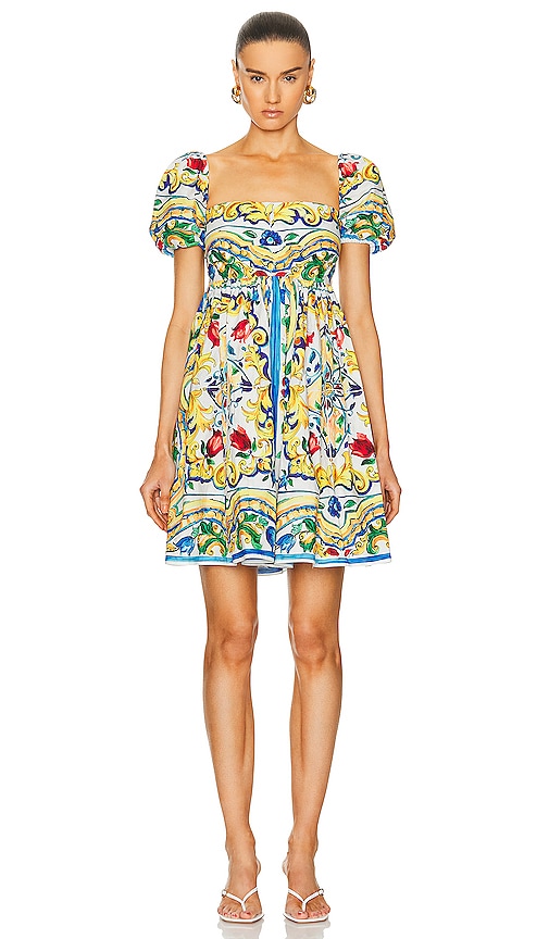 FWRD Renew Dolce & Gabbana Empire Dress in Multi | REVOLVE