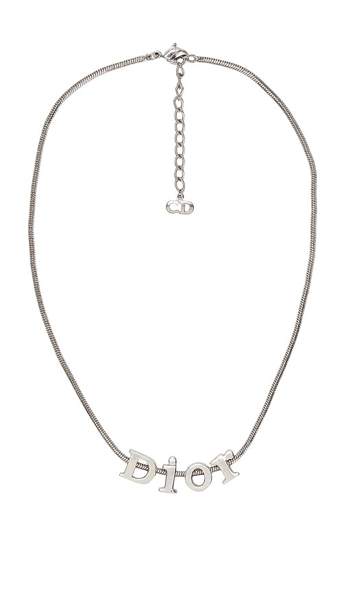 FWRD Renew Dior Snake Logo Necklace in Silver | REVOLVE