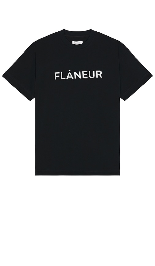FLANEUR Printed Logo T-Shirt in Black | REVOLVE