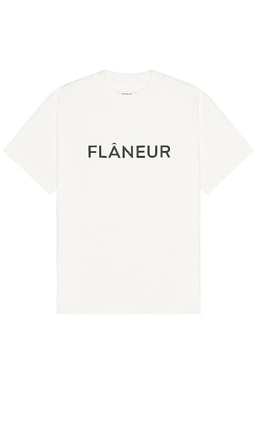 FLANEUR Printed Logo T-shirt in White | REVOLVE