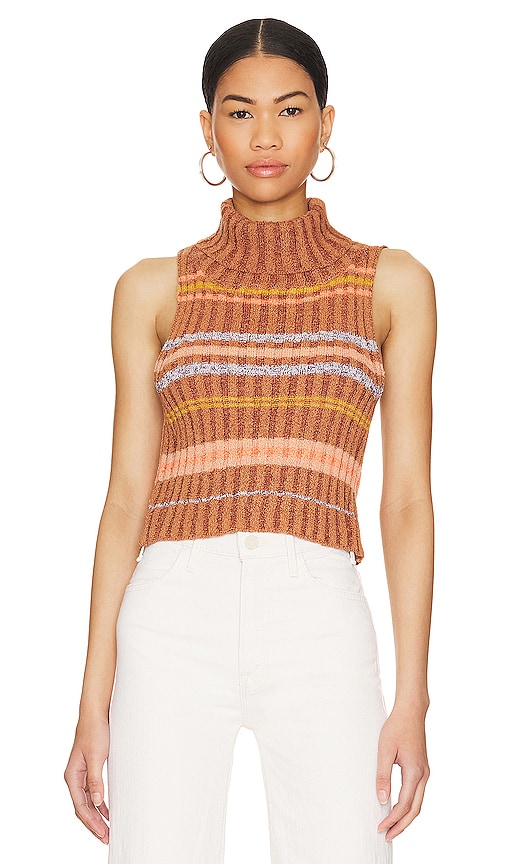 Free People Edith Turtleneck Sweater Vest In Pink | ModeSens