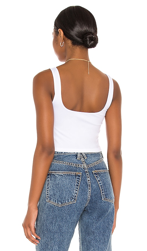 Free People Scoop Neck Crop Top in White | REVOLVE