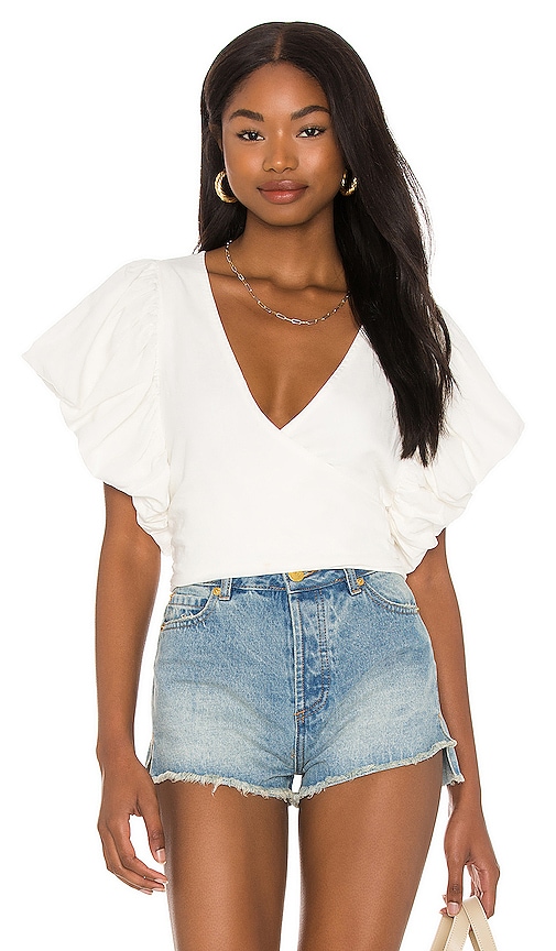 Free People Can't Get Enough Wrap Top in Ivory | REVOLVE