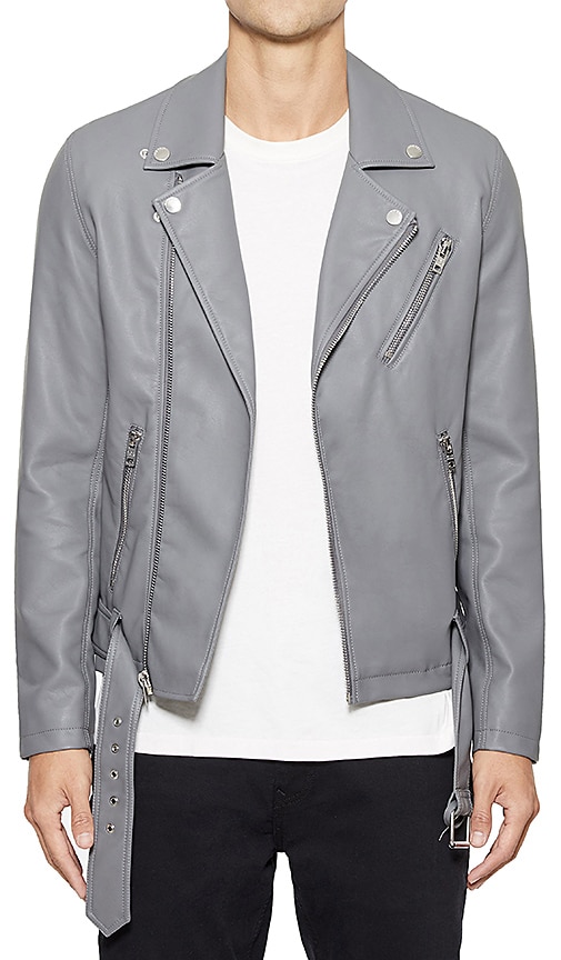 Five Four Grainger Faux Leather Jacket in Grey | REVOLVE
