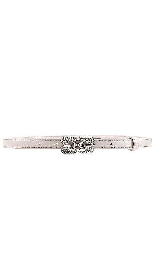Ganni Logo Rhinestones Belt in Egret | REVOLVE