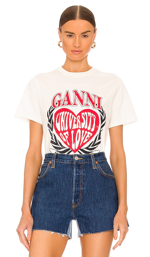 Ganni Basic Tee in Egret | REVOLVE