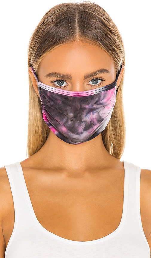 GRLFRND Protective Face Mask in Neon Pink & Black Tie Dye | REVOLVE
