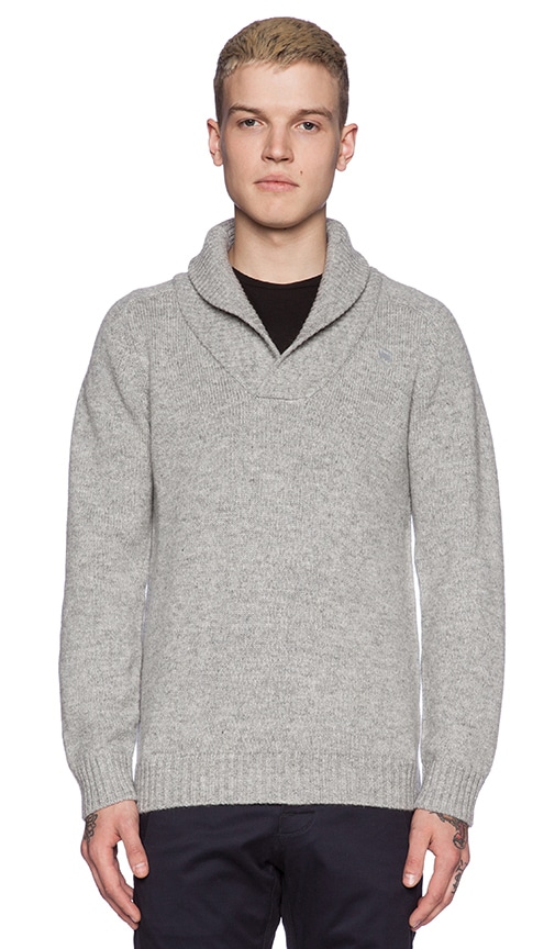 G-Star Gammit Shawl Collar Sweater in Grey Heather | REVOLVE