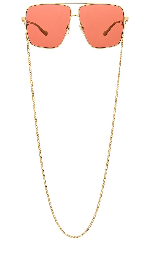 Gucci Metal Caravan with Chain in Shiny Endura Gold & Solid Rust | REVOLVE