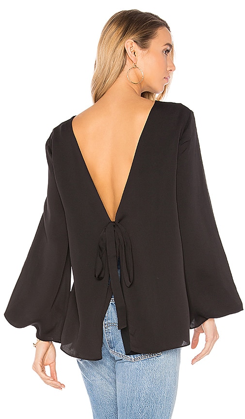Halston Heritage Deep V Back Top in Black | REVOLVE