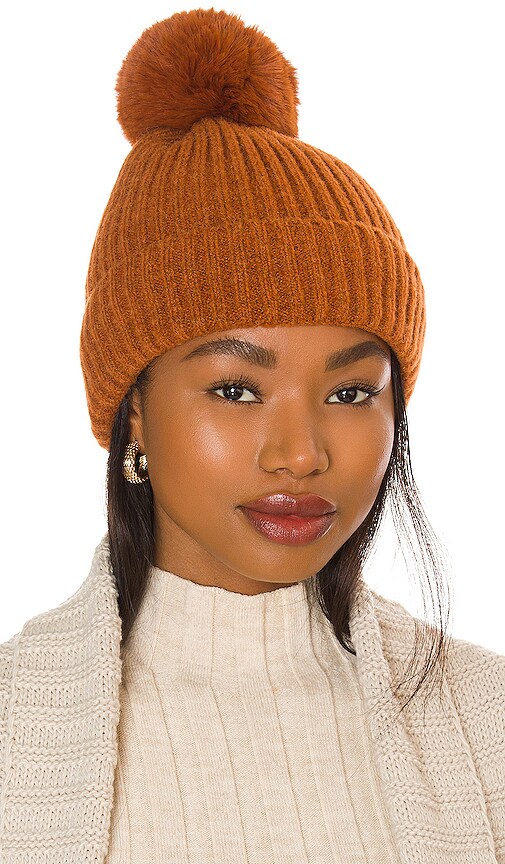 Hat Attack Rib Lined Pom Hat in Rust | REVOLVE