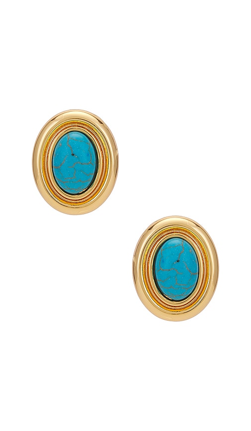 Heaven Mayhem Prize Earrings in Turquoise & Gold | REVOLVE