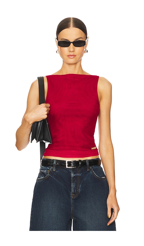 House of Sunny Multi Layer Mesh Vest in Cherry Red | REVOLVE