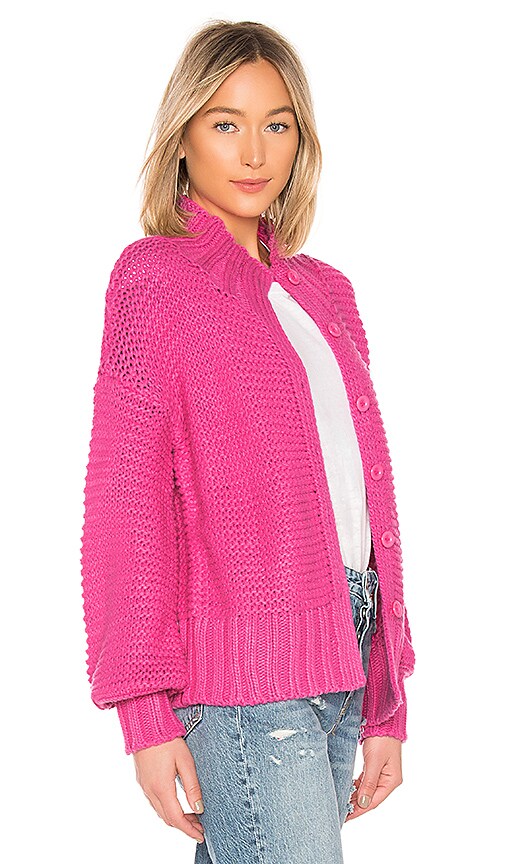 House of Harlow 1960 x REVOLVE Reverse Stitch Cardigan in Bright Pink ...