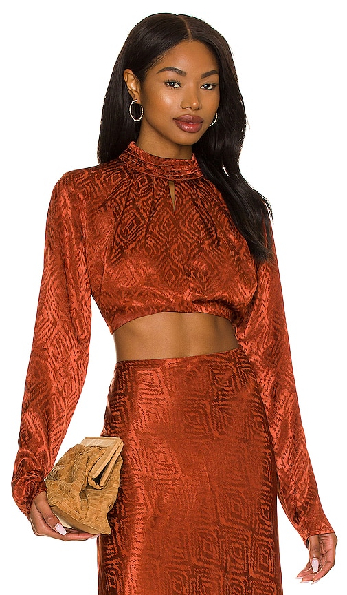 House of Harlow 1960 x REVOLVE Magda Top in Rusty Brown | REVOLVE