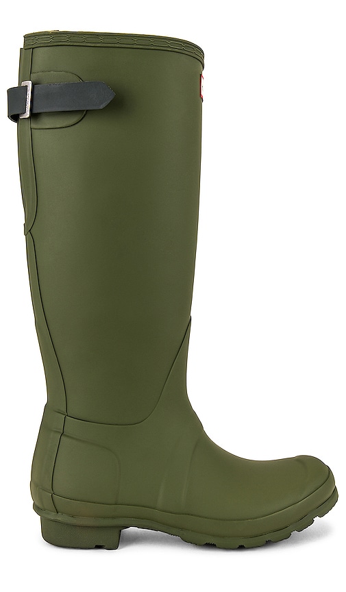 Hunter Original Back Adjustable Boot in Ismarken Olive & Artic Moss ...