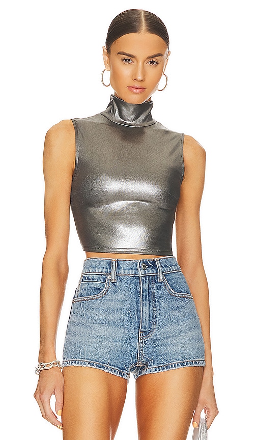 h:ours Natalia Top in Gunmetal | REVOLVE