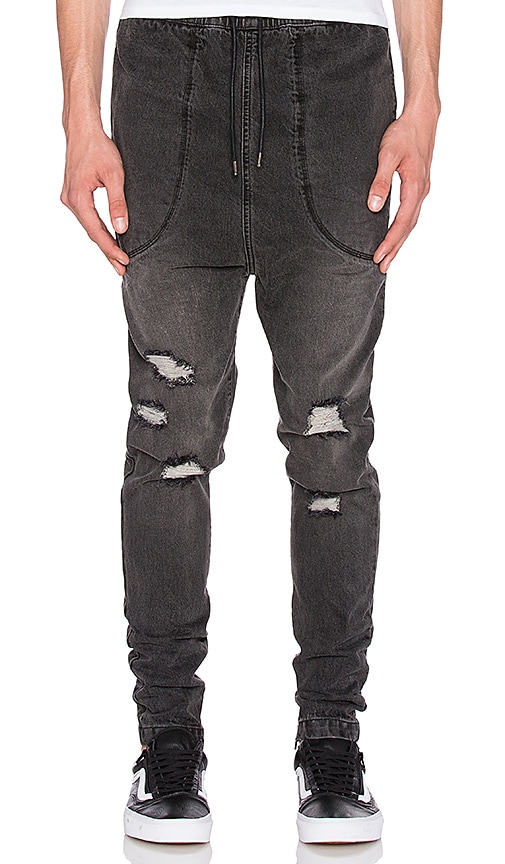 I Love Ugly Zespy Pant in Stressed Denim Black | REVOLVE