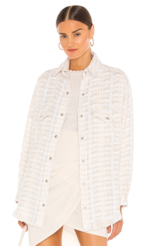IRO Marsh Shacket in Ecru & Silver | REVOLVE