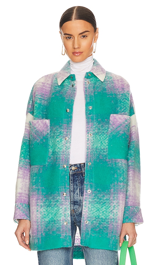 IRO Valaria Shacket in Green & Purple | REVOLVE