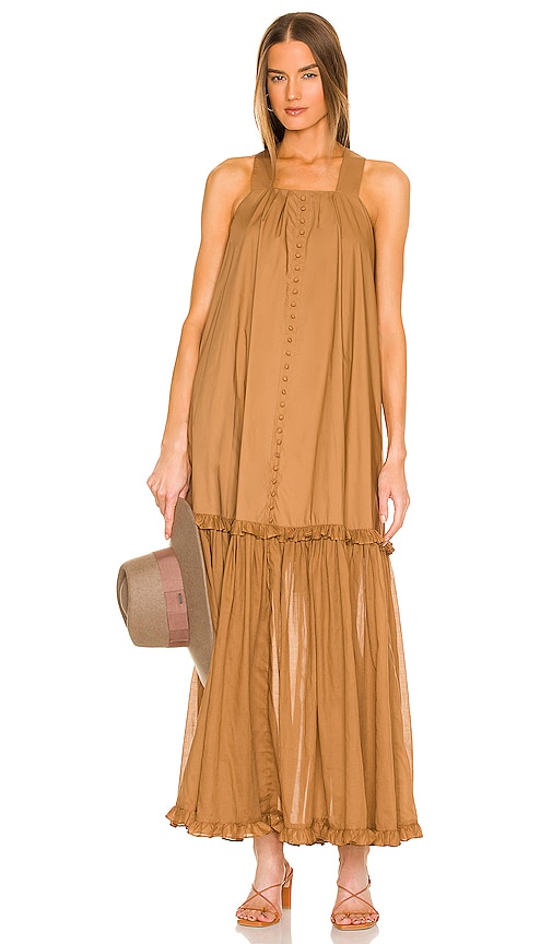 Joslin Studio Adrianna Organic Cotton Poplin Maxi Dress in Cinnamon ...