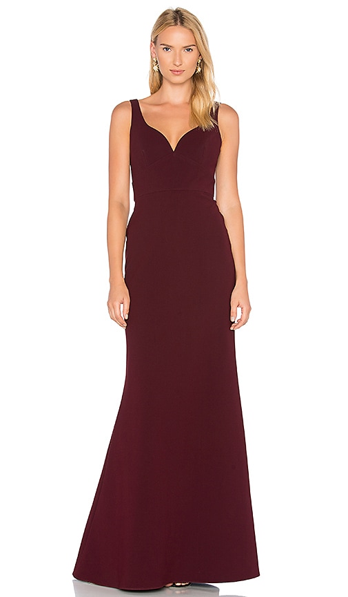 JILL JILL STUART Sweetheart Neck Gown in Raisin | REVOLVE