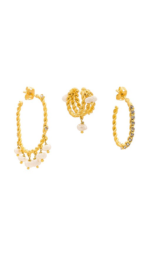 Joanna Laura Constantine Wire Earring Set in Gold | REVOLVE